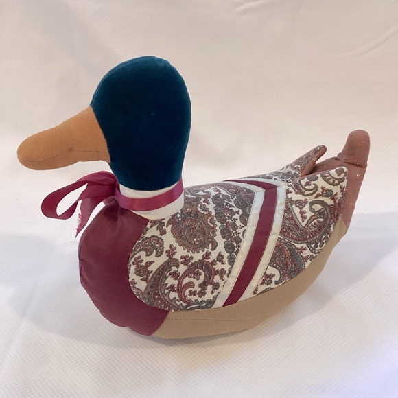 Accents | Vintage Farmhouse Quilted Duck Doorstop Velvet Tweet Patchwork Grannycore Decor | Poshmark